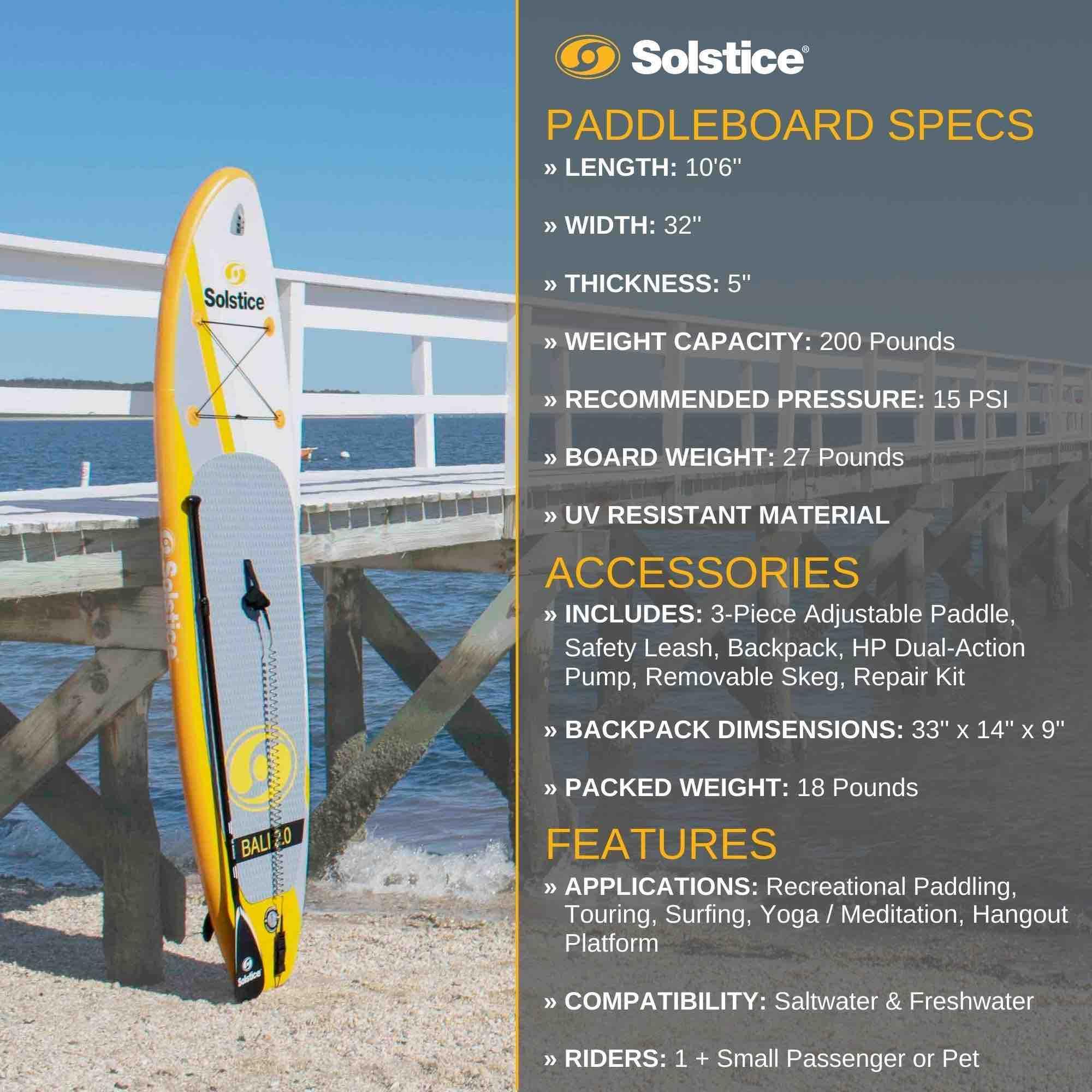 Solstice iSUP 10'6" Bali 2.0 | Inflatable Paddle Boards